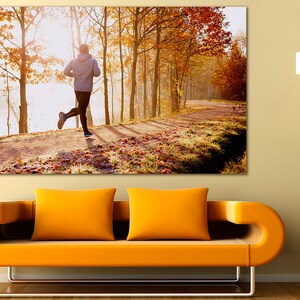 Runner Canvas Sports Decor Motivation Art Running Man Print Sports Room ...