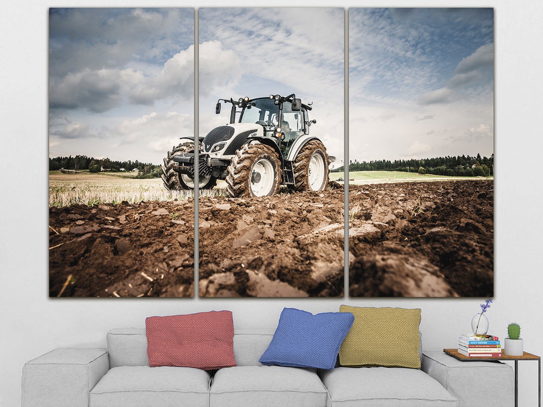 Tractor Canvas Transportation Decor Farm Tractor Art Truck Print ...