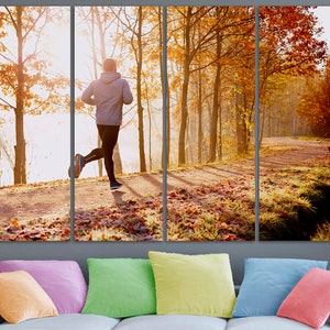 Runner Canvas Sports Decor Motivation Art Running Man Print Sports Room ...