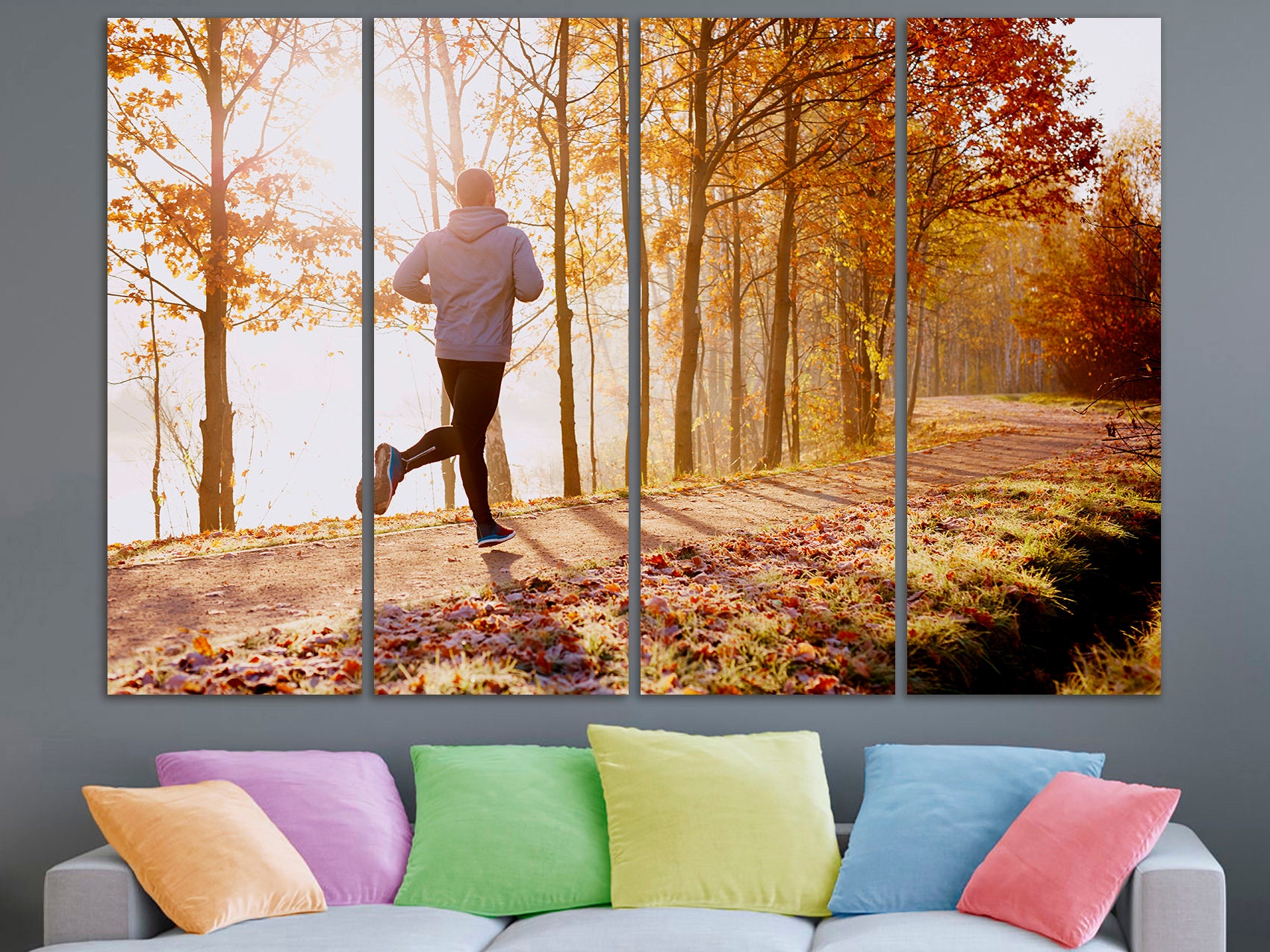 Runner Canvas Sports Decor Motivation Art Running Man Print - Etsy