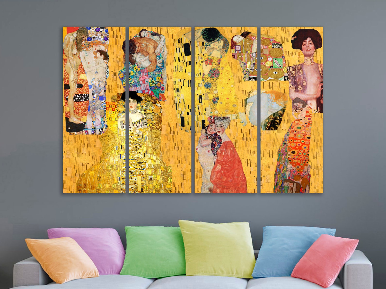 Collage Klimt Canvas Persistence of Memory Decor Surrealism | Etsy