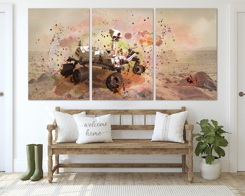 Mars Rover Wall Art Space Wall Decor Modern Canvas Print Mars - Etsy