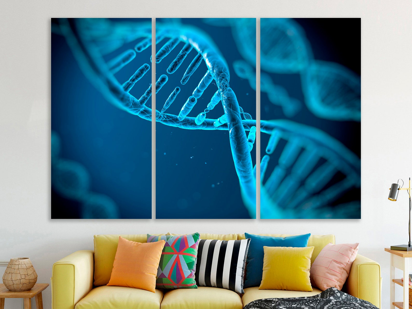 DNA Canvas Molecule Decor DNA Art Abstraction Print Biology - Etsy