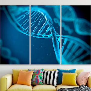 DNA Canvas Molecule Decor DNA Art Abstraction Print Biology Art Genetic ...