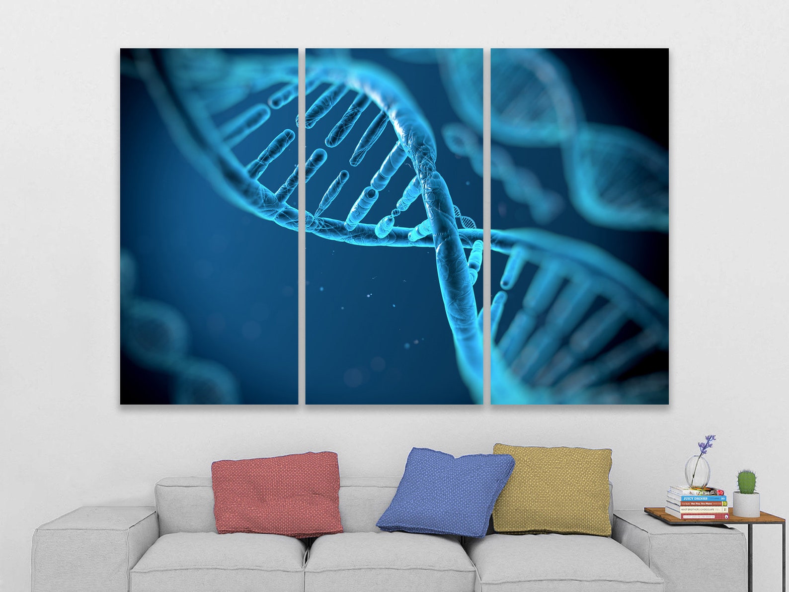 DNA Canvas Molecule Decor DNA Art Abstraction Print Biology - Etsy