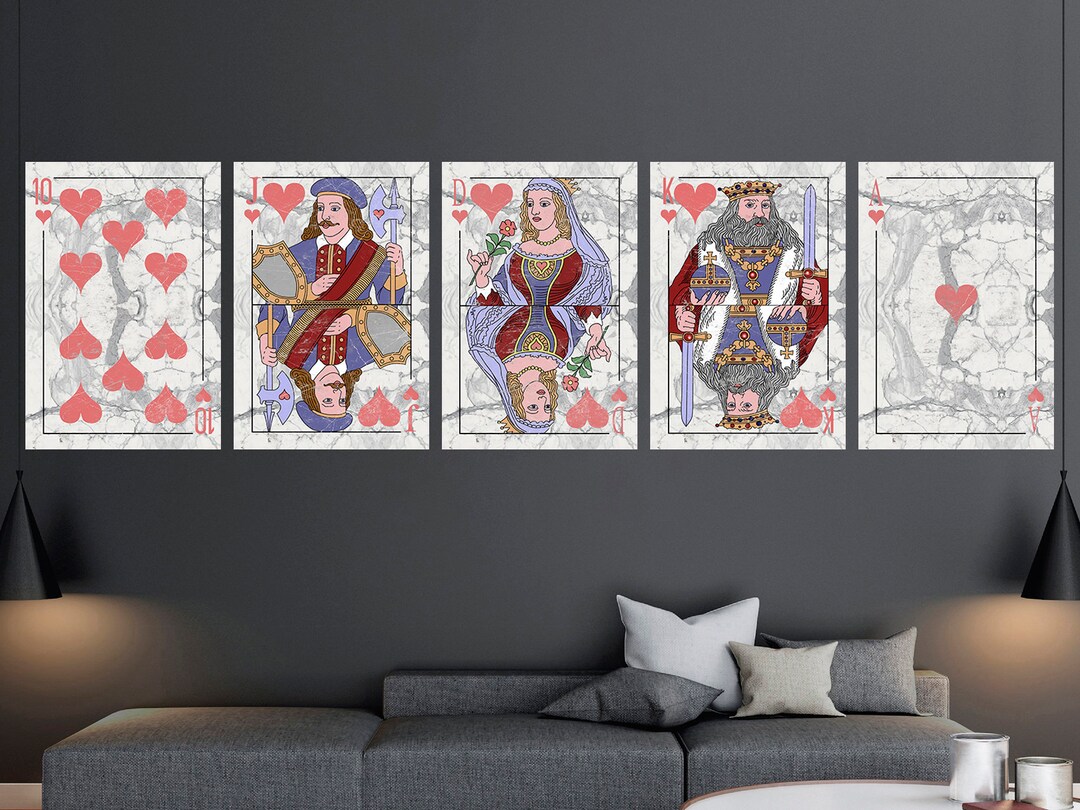 Poker Playing Card Canvas Las Vegas Decor Poker Art Casino Print Poker ...