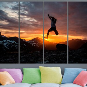 Runner Canvas Sports Decor Motivation Art Muscle Gym Print Sports Room ...