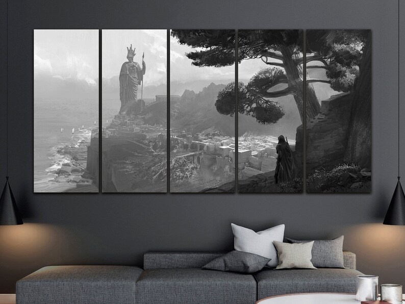 Athena canvas Olympian goddess decor Mythology art Greek print | Etsy