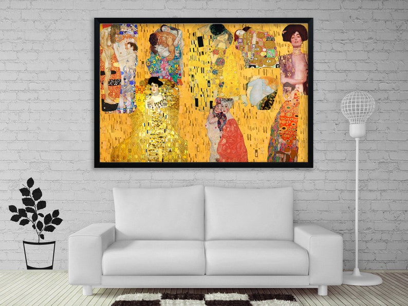 Collage Klimt Canvas Persistence of Memory Decor Surrealism | Etsy