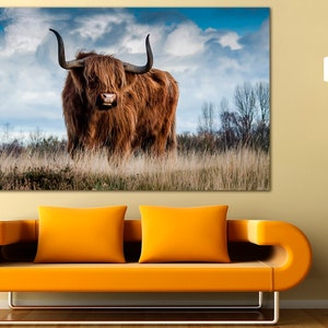 American Bison Canvas Buffalo Decor Bison Animal Art Bull Print ...