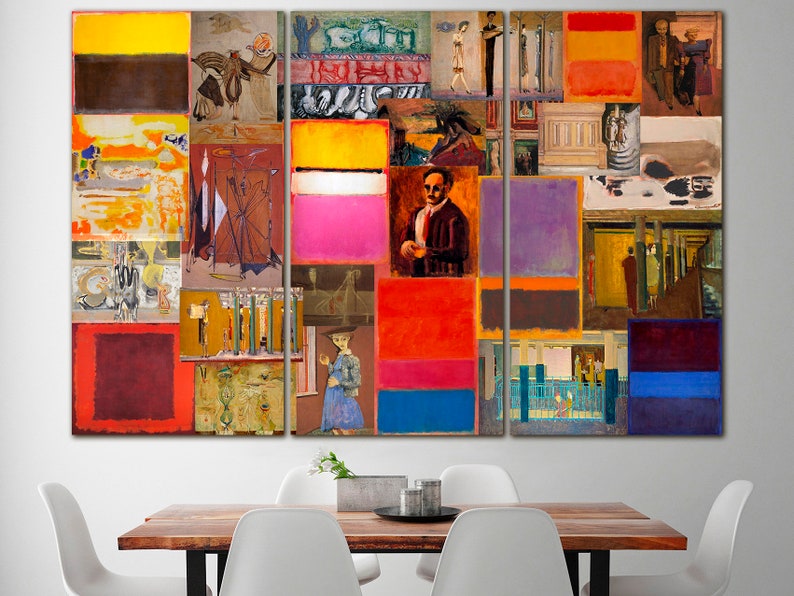 Collage Mark Rothko Canvas Yellow Over Purple Decor | Etsy