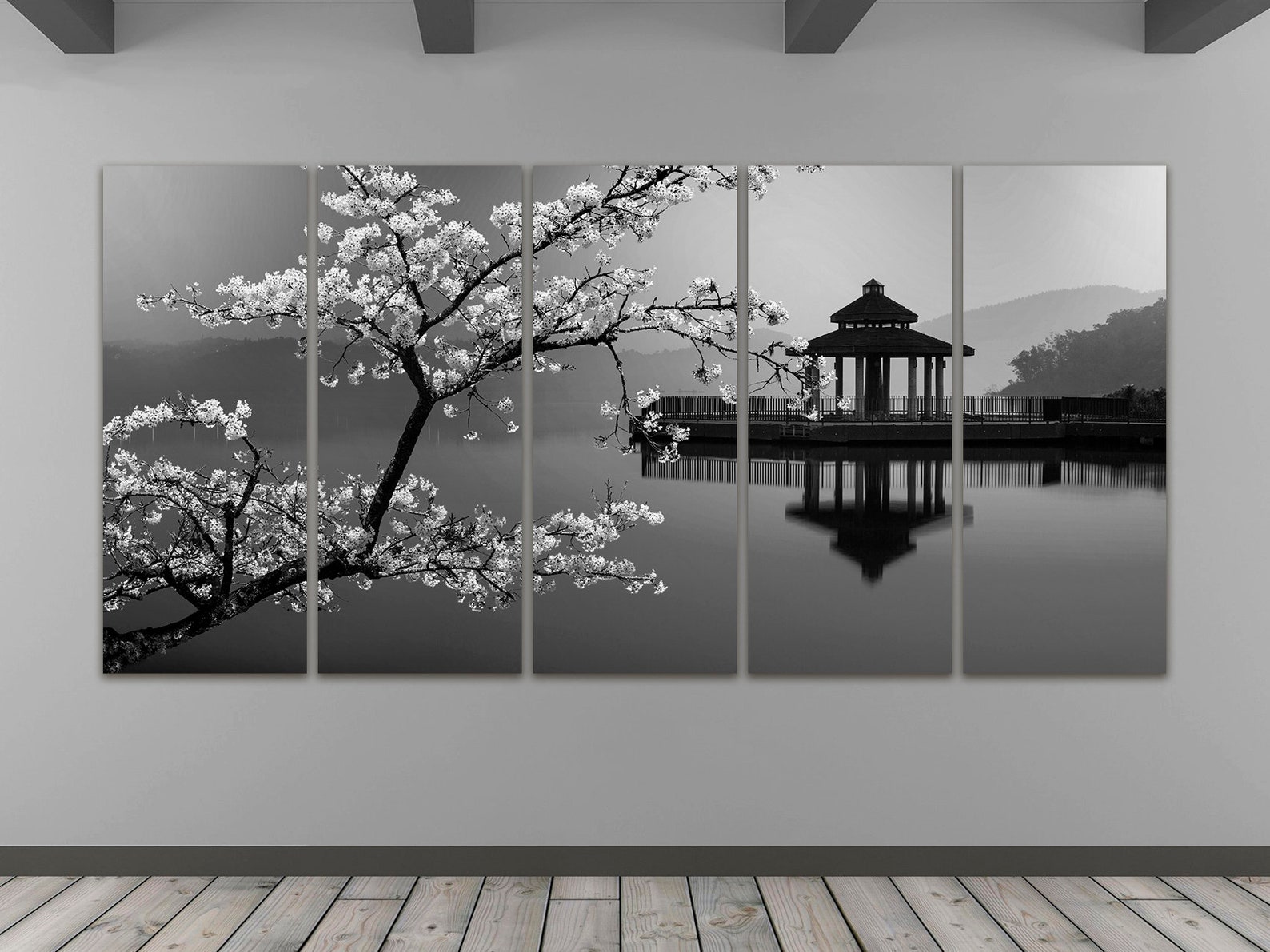 Sakura canvas Cherry blossom decor Asian art Cherry print | Etsy