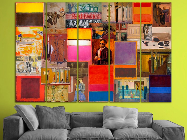 Collage Mark Rothko Canvas Yellow Over Purple Decor - Etsy