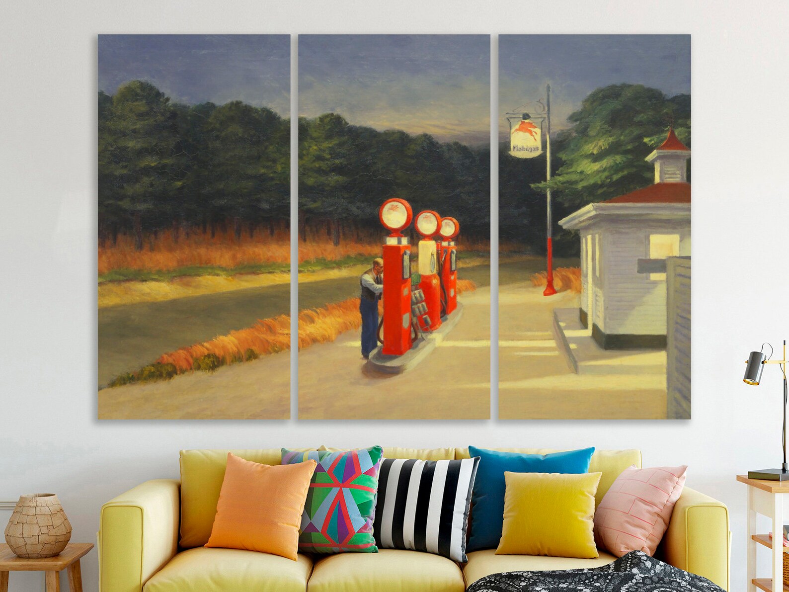 Edward Hopper Canvas Gas 1940 Decor Abstractionism Art Reproduction ...