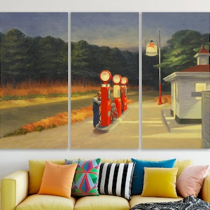 Edward Hopper Canvas Gas 1940 Decor Abstractionism Art Reproduction ...