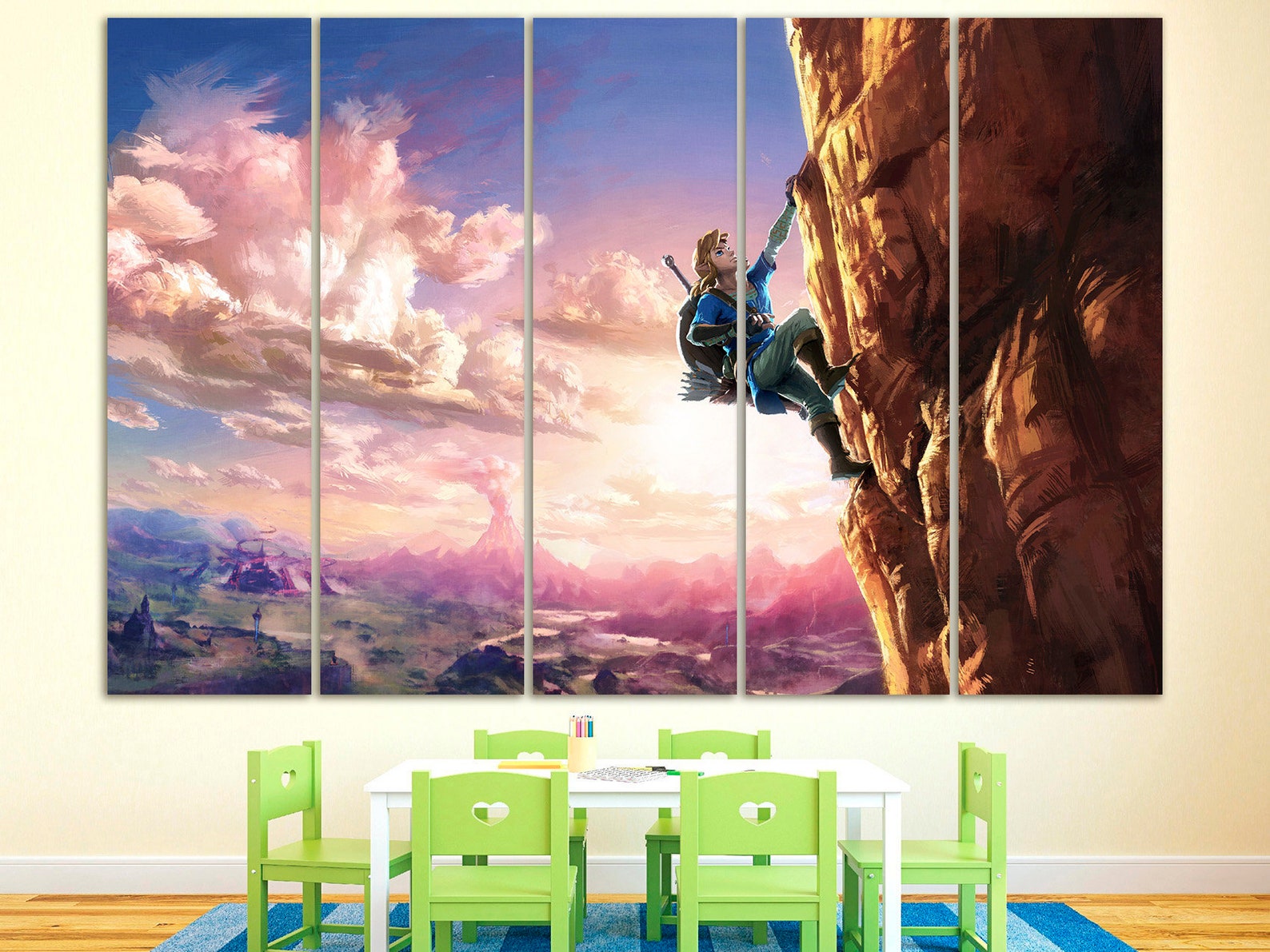 The Legend of Zelda Canvas Zelda Decor Kids Room Art Nursery | Etsy