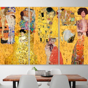 Collage Klimt Canvas Persistence of Memory Decor Surrealism Art ...