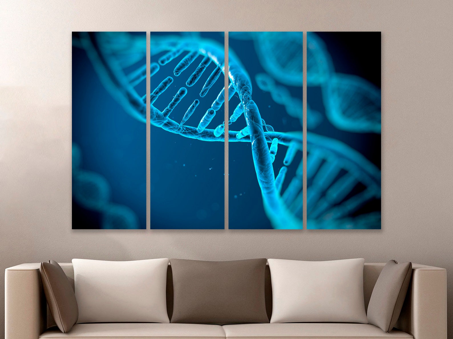 DNA Canvas Molecule Decor DNA Art Abstraction Print Biology - Etsy