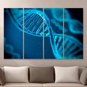 DNA Canvas Molecule Decor DNA Art Abstraction Print Biology Art Genetic ...