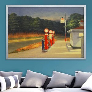 Edward Hopper Canvas Gas 1940 Decor Abstractionism Art Reproduction ...