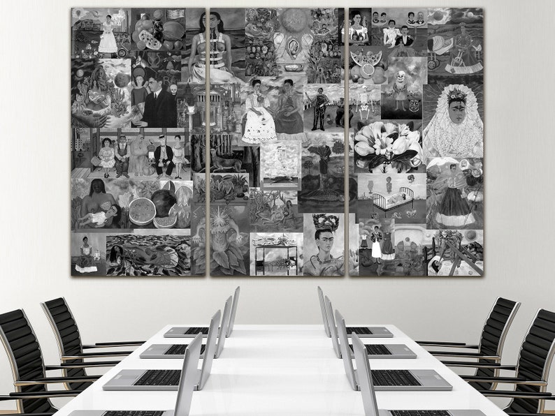 Collage Frida Kahlo Canvas Kahlo Portrait Decor Surrealism Art | Etsy