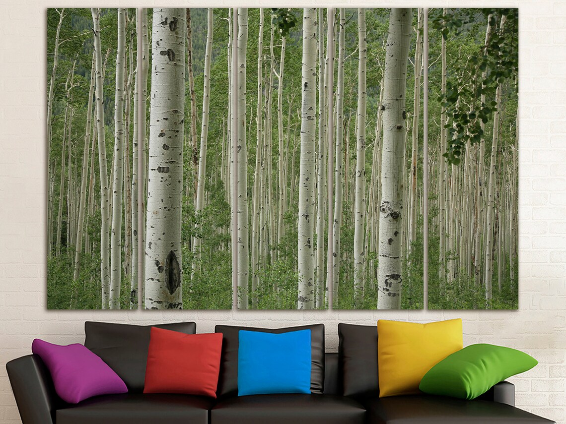 Birch Tree Canvas Woodland Decor Birch Tree Art Cosplay Print - Etsy