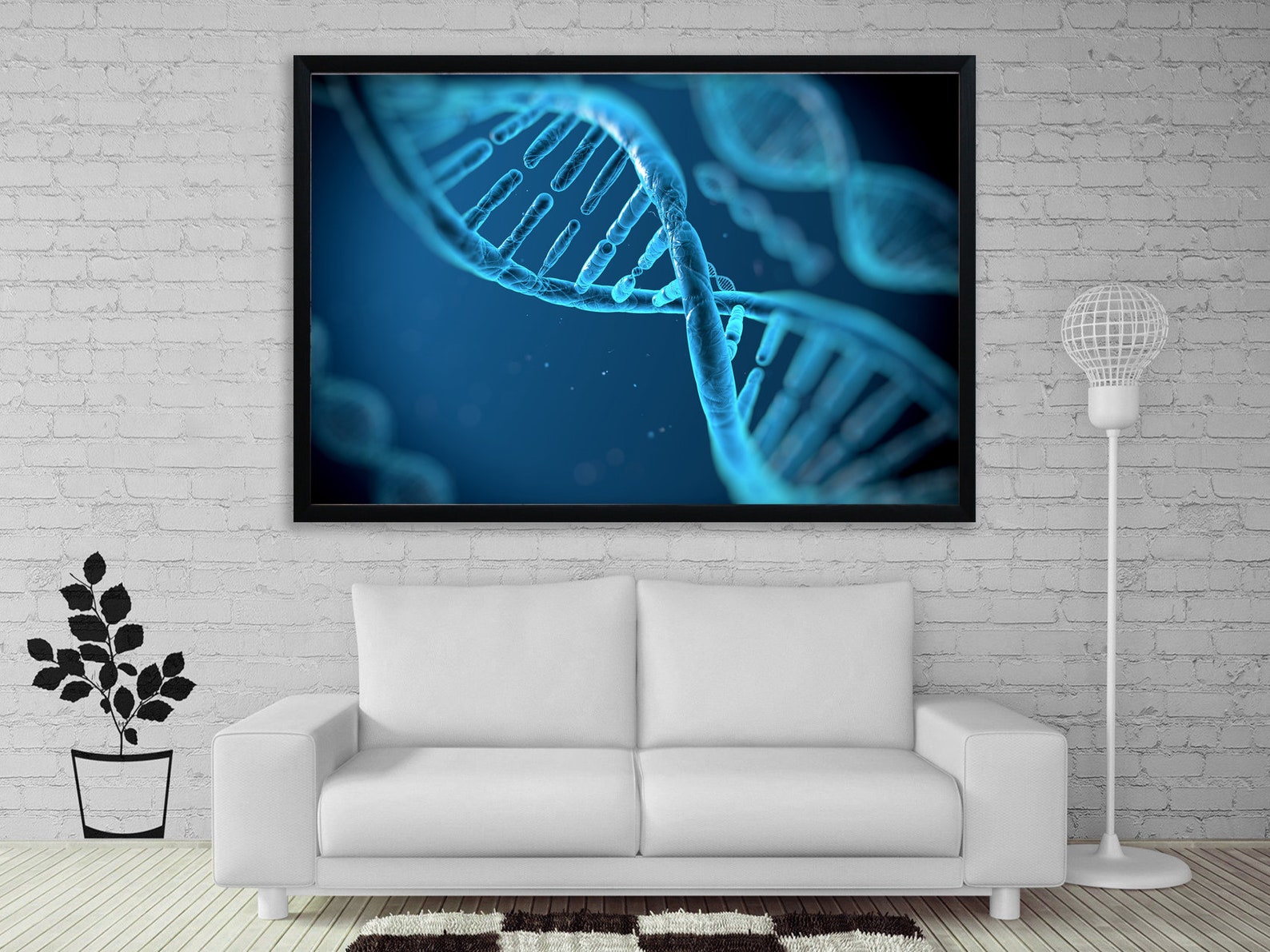 DNA Canvas Molecule Decor DNA Art Abstraction Print Biology - Etsy
