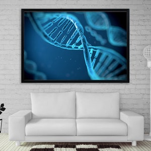 DNA Canvas Molecule Decor DNA Art Abstraction Print Biology Art Genetic ...