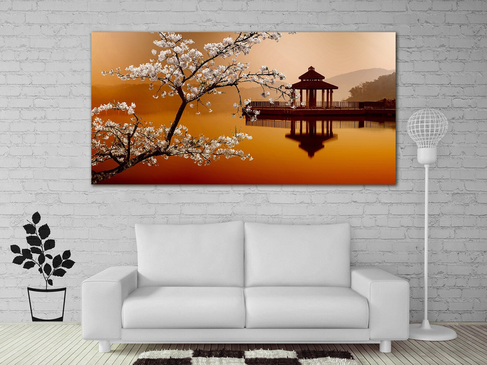 Sakura canvas Cherry blossom decor Asian art Cherry print | Etsy