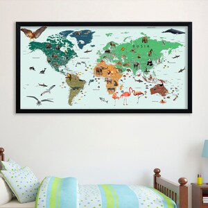 World Map in SPANISH Kids World Map Canvas Mapa Del Mundo En Español ...