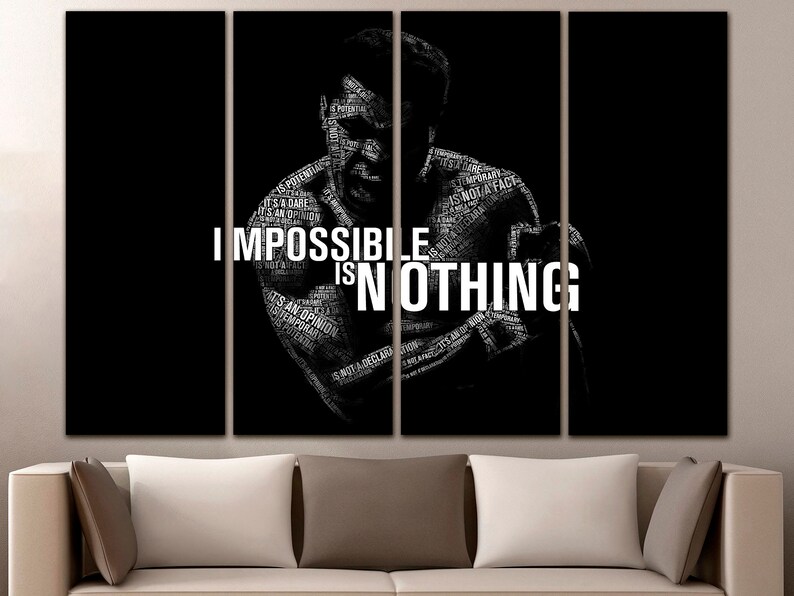 Muhammad Ali Canvas Ali Decor Motivation Art Muscle Gym Print | Etsy