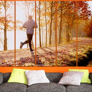 Runner Canvas Sports Decor Motivation Art Running Man Print Sports Room ...