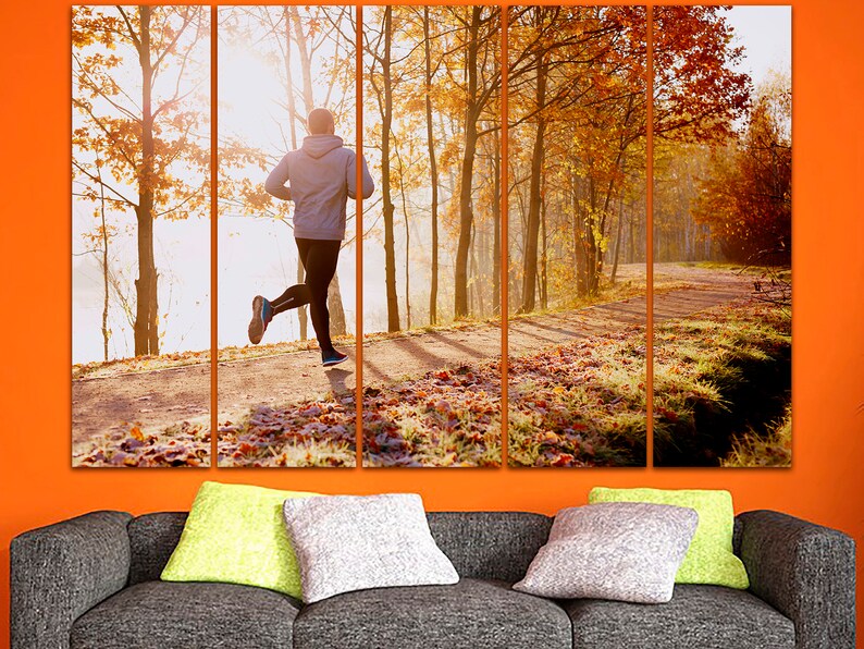 Runner Canvas Sports Decor Motivation Art Running Man Print - Etsy