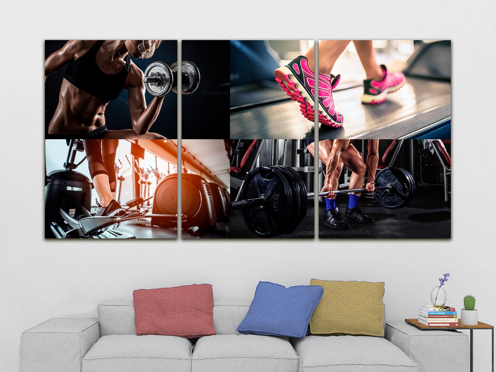 Sports Collage Canvas Gym Decor Workout Inspiration Home Gym Decor ...
