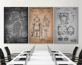 12 Scuba Diving Patent Art Deep Sea Diver Gift Nautical Art Swimming ...