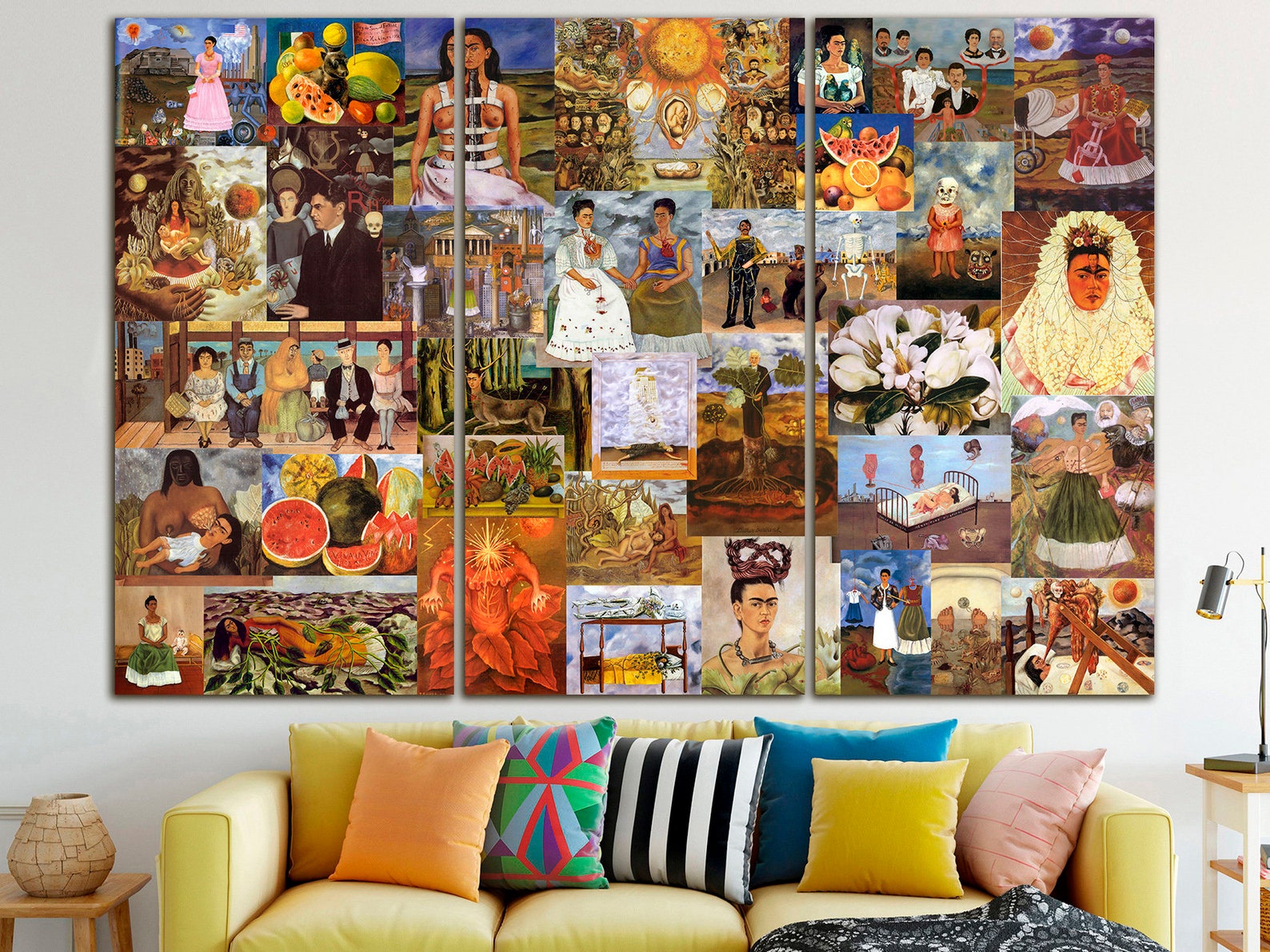 Collage Frida Kahlo Canvas Kahlo Portrait Decor Surrealism Art | Etsy