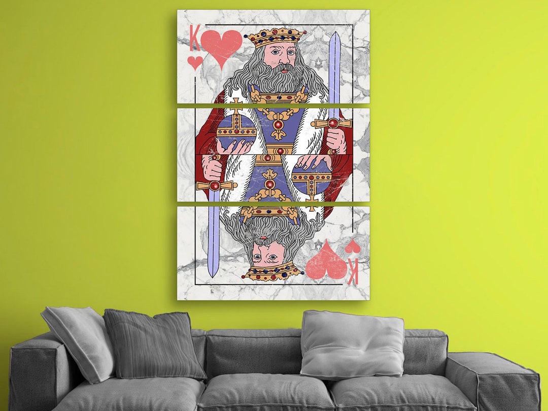 Poker Playing Card Canvas Las Vegas Decor Poker Art Casino Print Poker ...