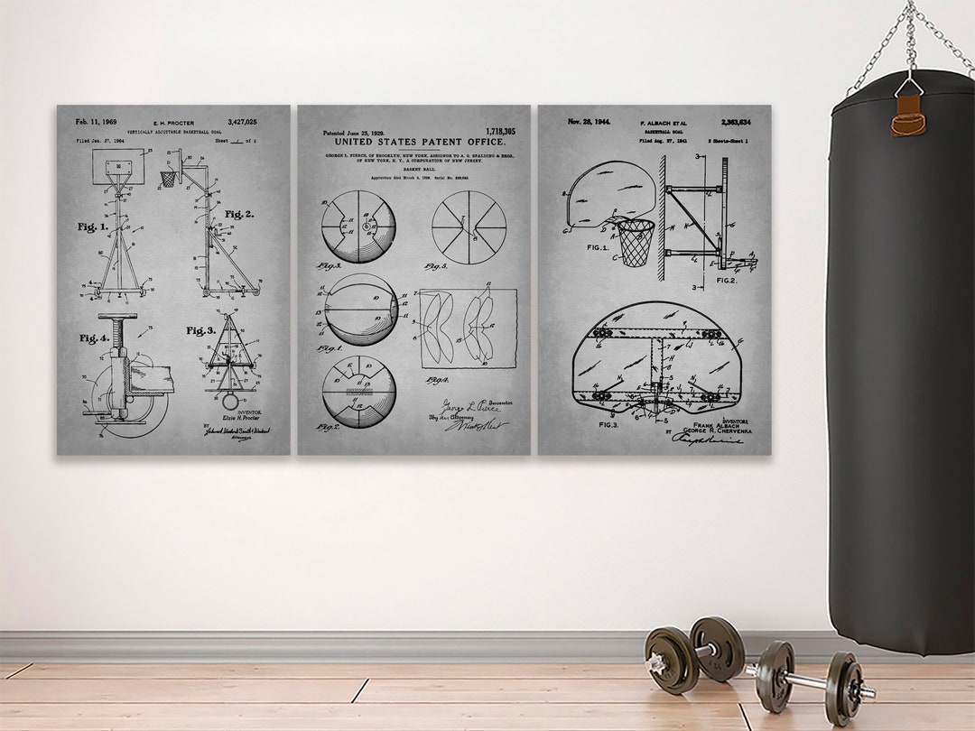 Basketball Patent Canvas Print Basketball Backboard Blueprint NBA Gift ...