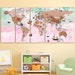 World Map for a Girl Canvas Wall Art Children's Room Decor - Etsy