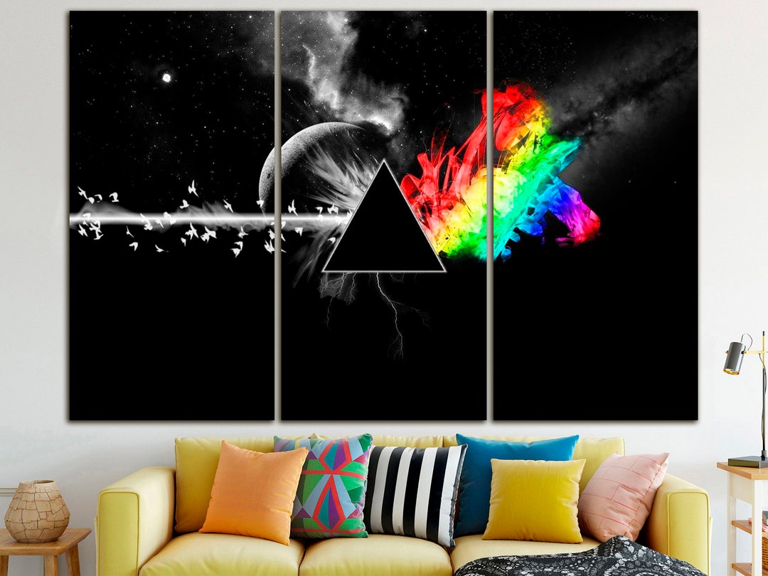 Pink Floyd Canvas Dark Side of the Moon Decor Rock N Roll Art Cosplay ...