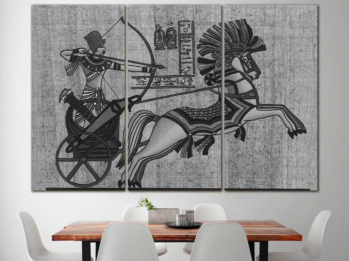 Egyptian Chariot Canvas Pharaoh Decor Mythology Art Egyptian - Etsy