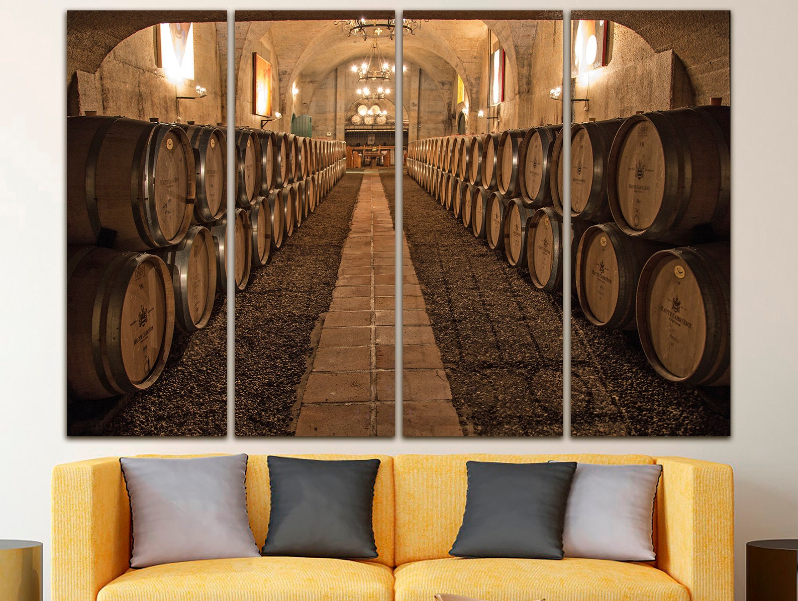 Wine Cellar Canvas Cognac Decor Wine Cellar Art Wine Barrel - Etsy