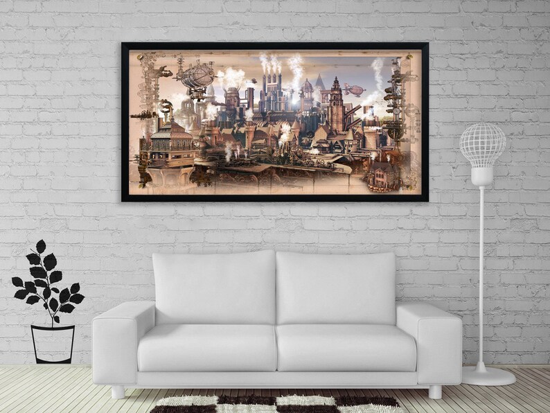 Steampunk Wall Art Vintage Canvas Print Steampunk Style Wall - Etsy