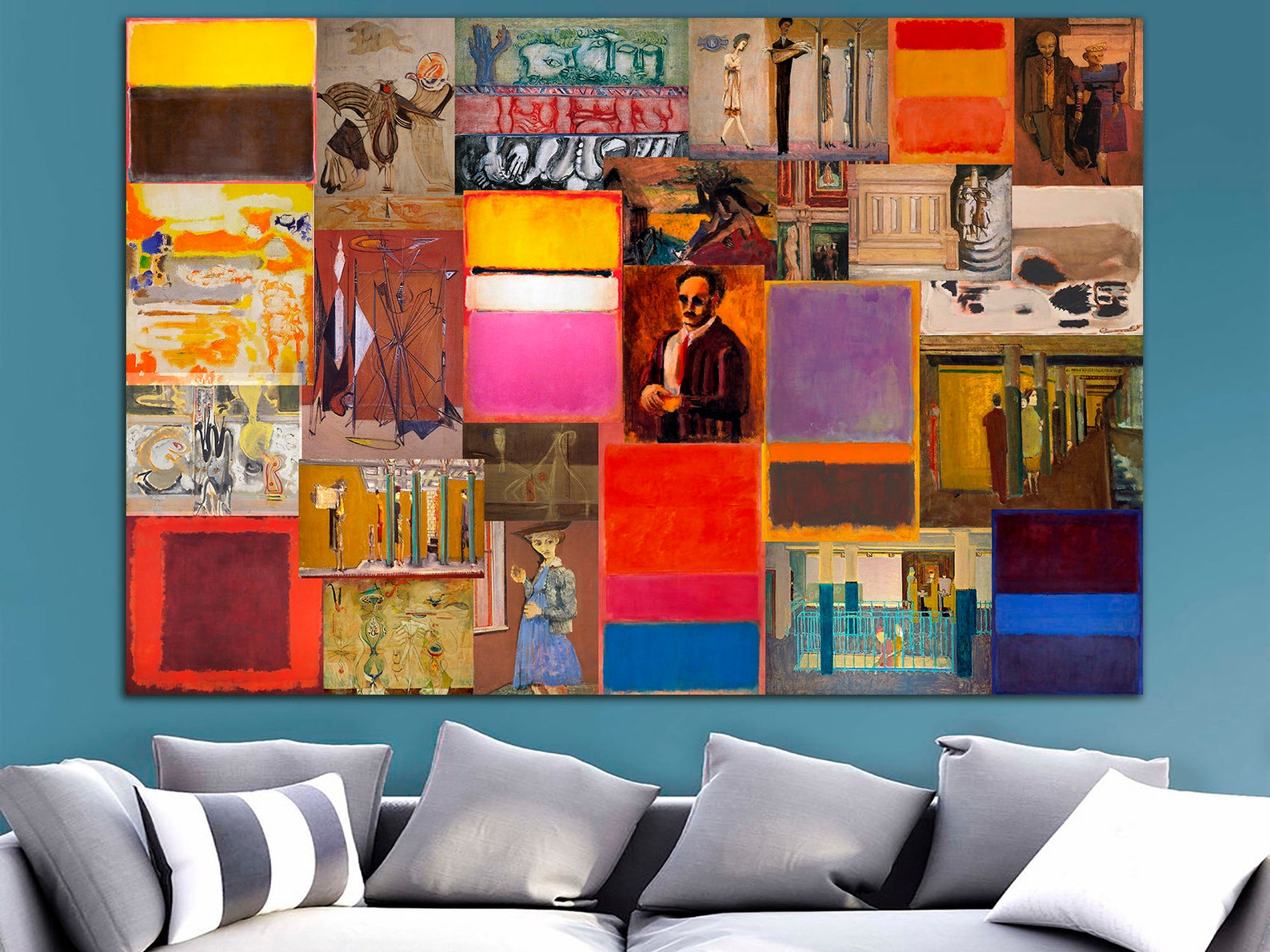 Collage Mark Rothko canvas Yellow over Purple decor | Etsy