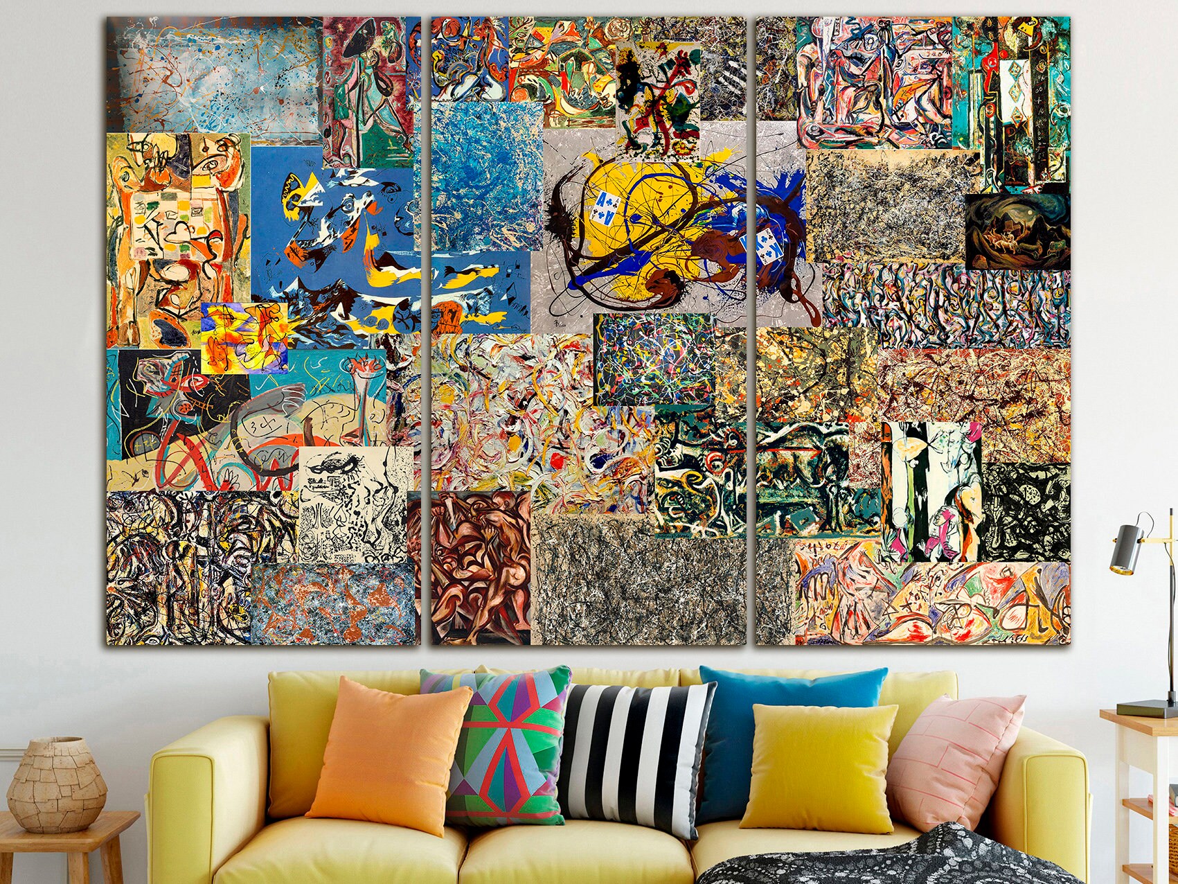 Collage Jackson Pollock Canvas She Wolf Decor Abstractionism - Etsy Canada