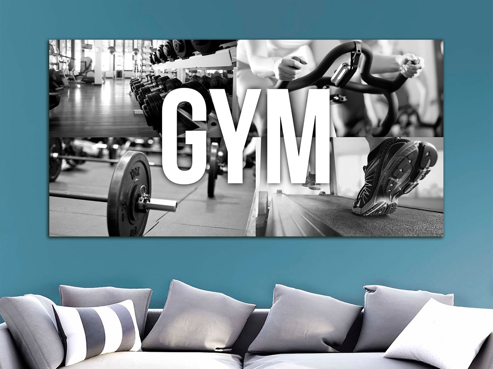 Gym Canvas Sports Decor Motivation Art Muscle Gym Print Sports | Etsy