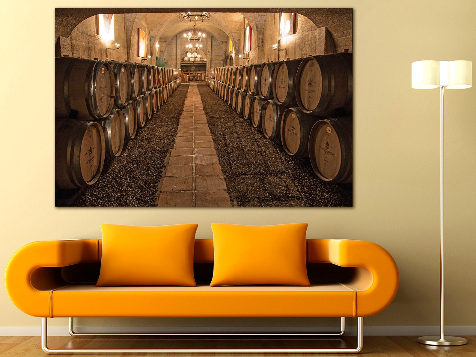Wine Cellar Canvas Cognac Decor Wine Cellar Art Wine Barrel - Etsy