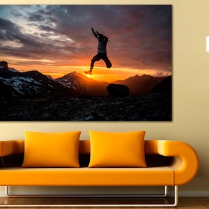 Runner Canvas Sports Decor Motivation Art Muscle Gym Print Sports Room ...