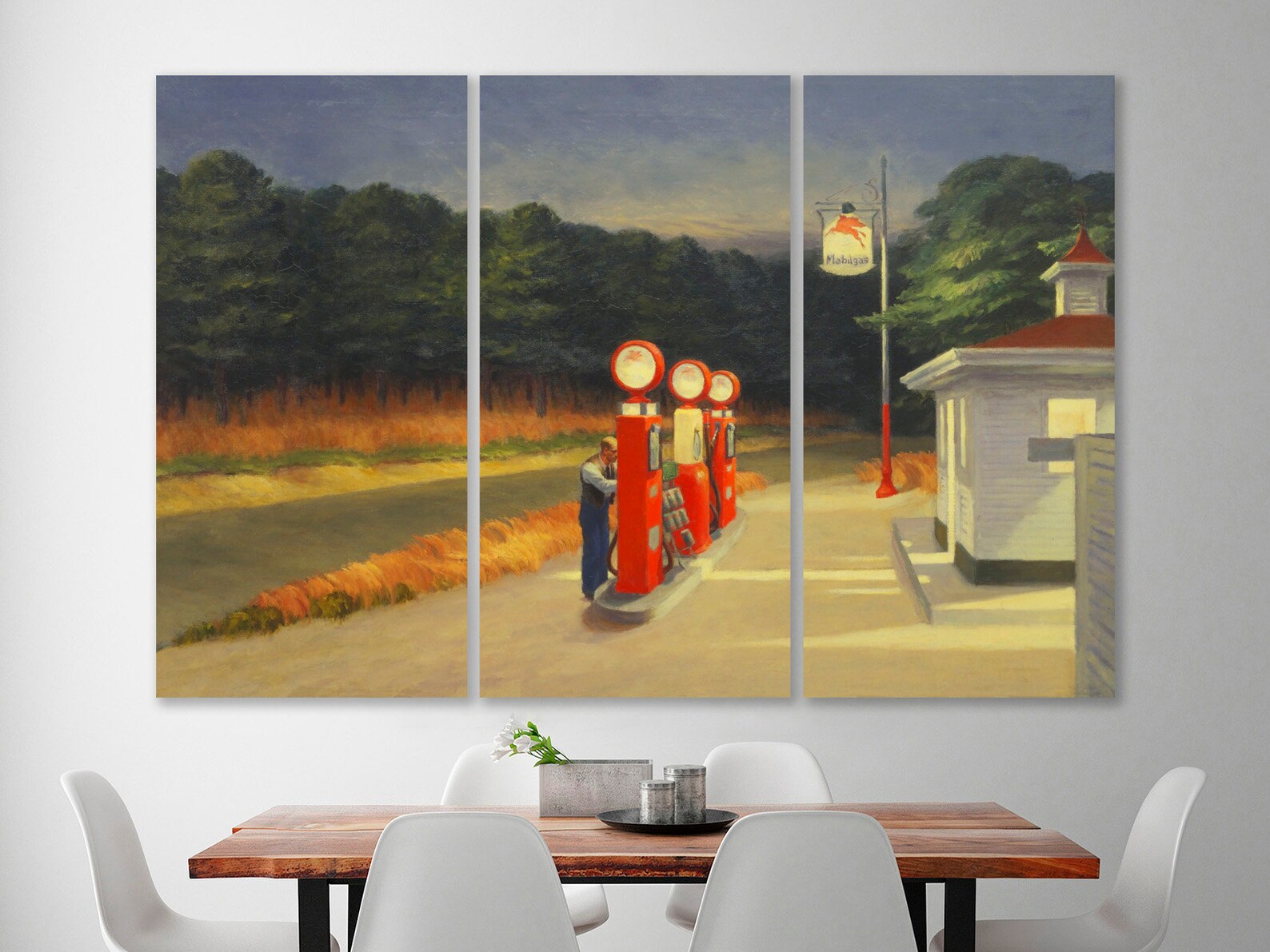 Edward Hopper Canvas Gas 1940 Decor Abstractionism Art Reproduction ...