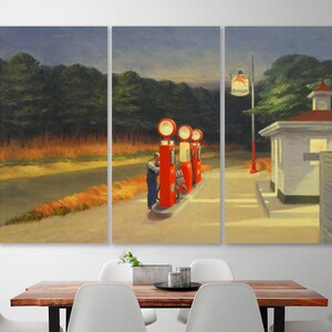 Edward Hopper Canvas Gas 1940 Decor Abstractionism Art Reproduction ...